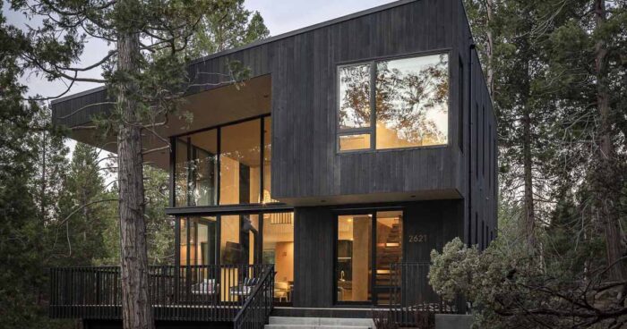Dark Vertical Wood Siding Was Chosen As The Primary Exterior Cladding ...